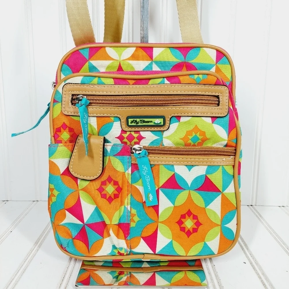 Lily Bloom | Bags | Lily Bloom Crossbody Purse Quinn Geometric Bright ...